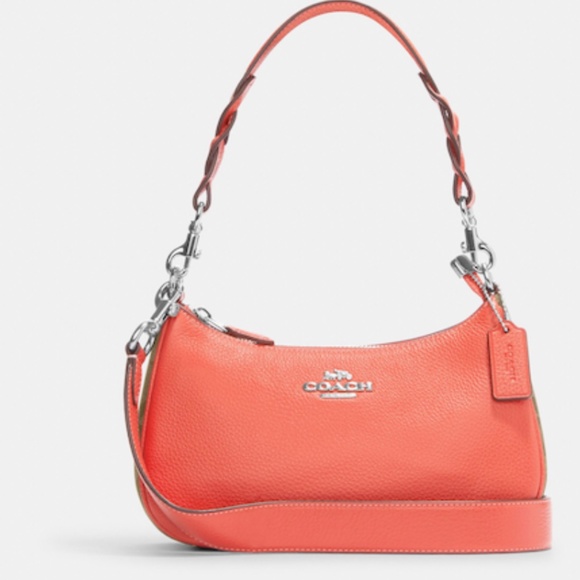 Coach | Bags | Coach Tangerine Teri Shoulder Bag In Signature Canvas ...